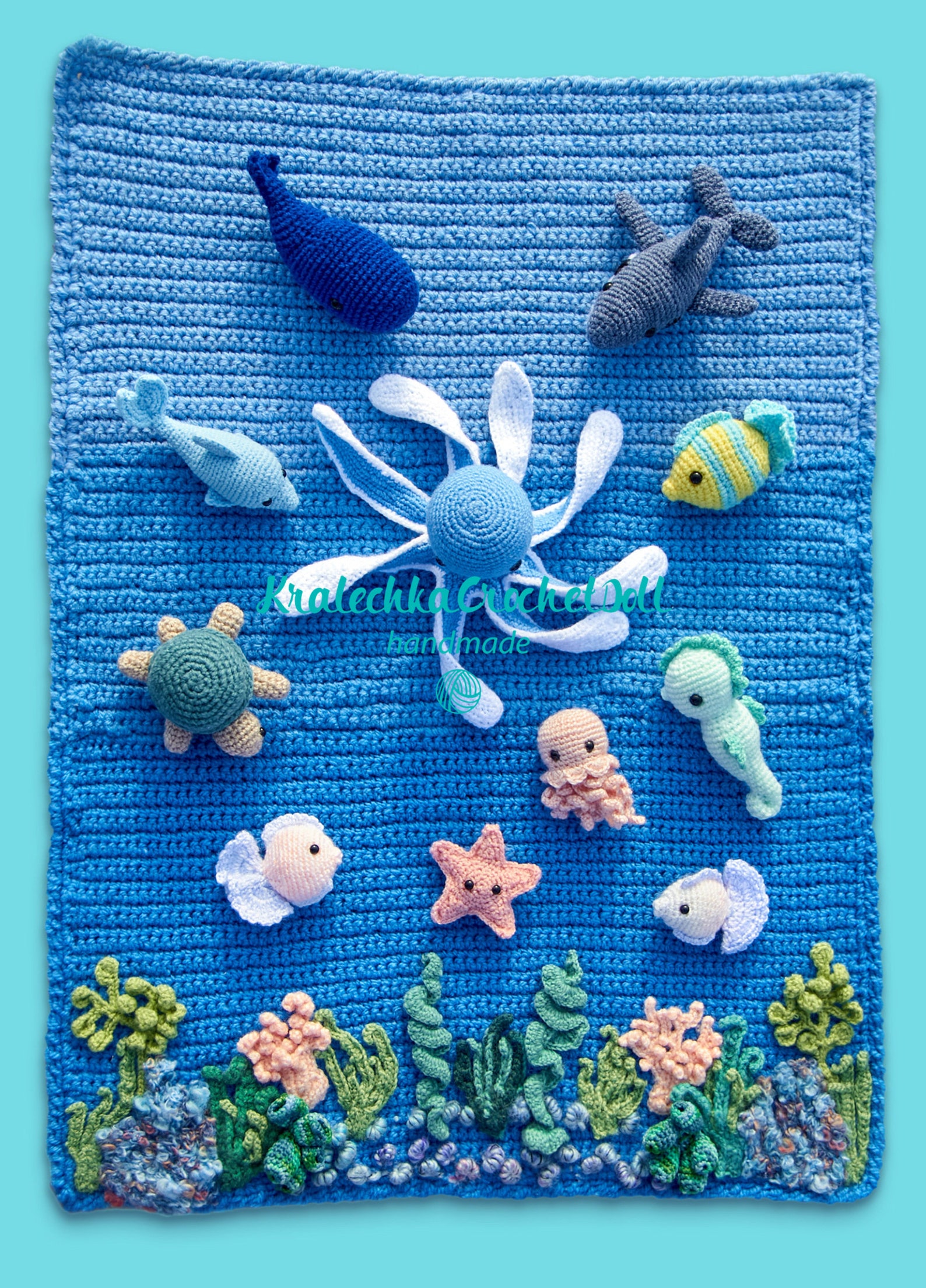 Ocean Theme Baby Play Mat, Under the Sea Baby Gift Set, Ocean Nursery ...