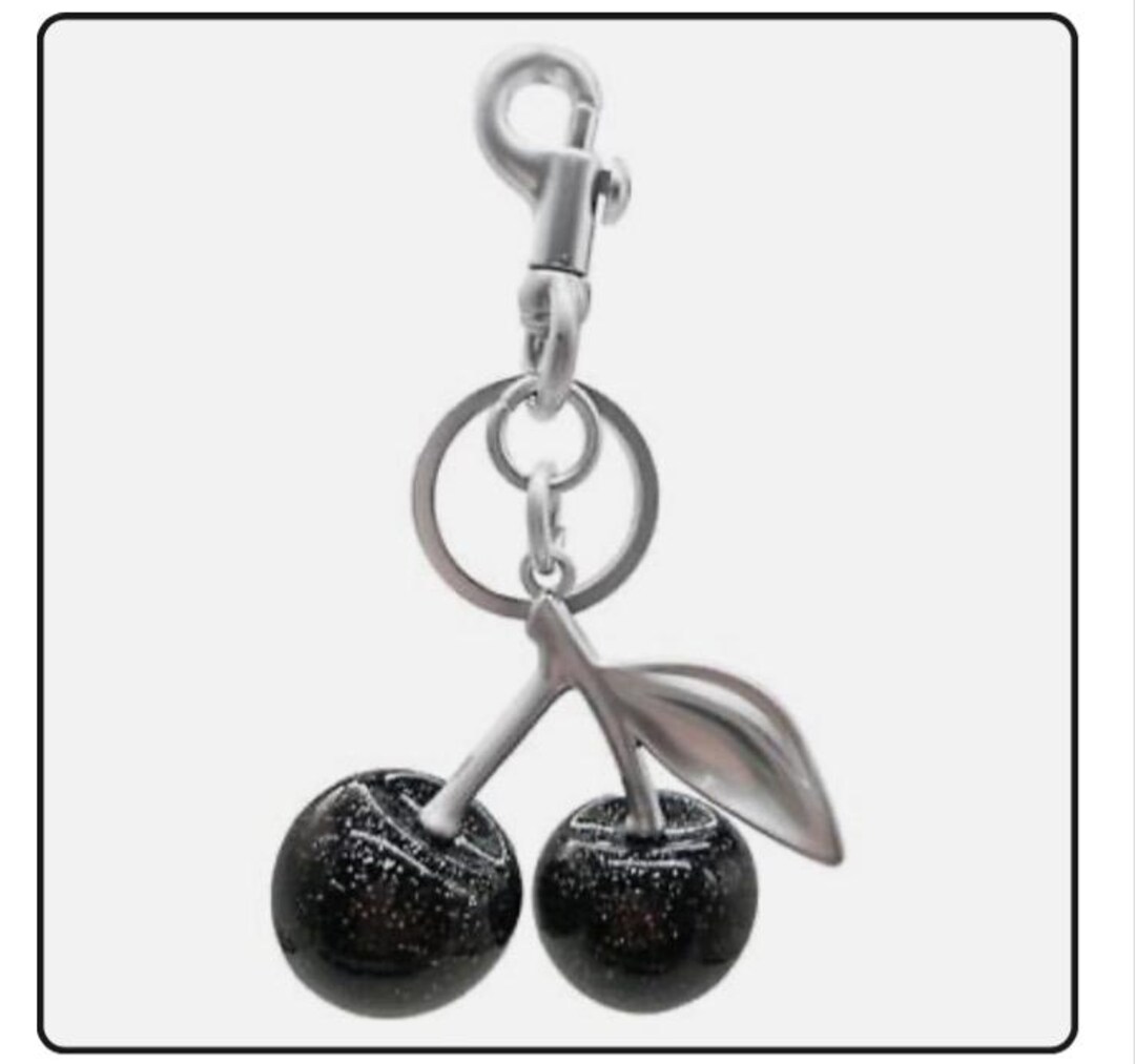 Cherry Keychain for Coach Bag Charm Glitter Cherry Keyring,kawaii ...