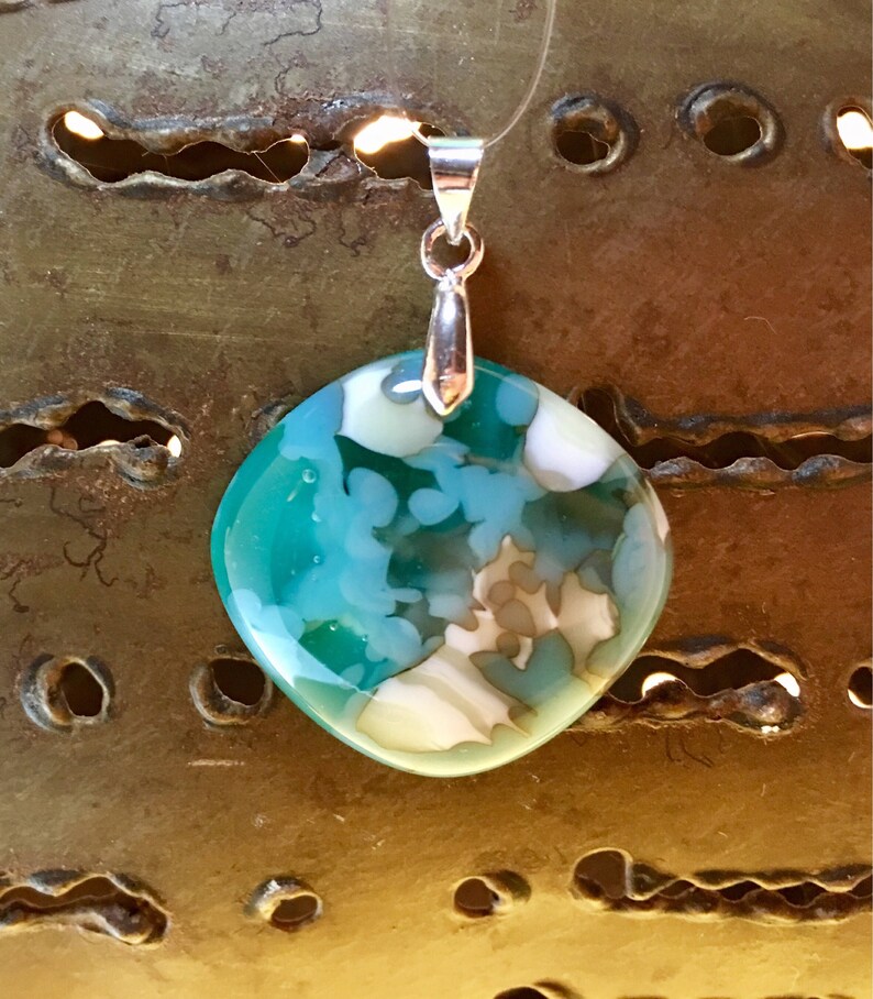Fused Glass/reactive Glass Turquoise Blue and Creamy White | Etsy