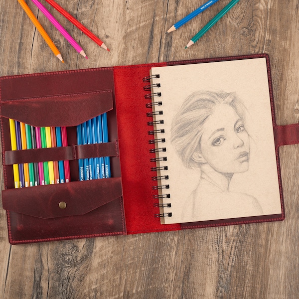 Leather Engraved Sketch Pad Cover - Etsy