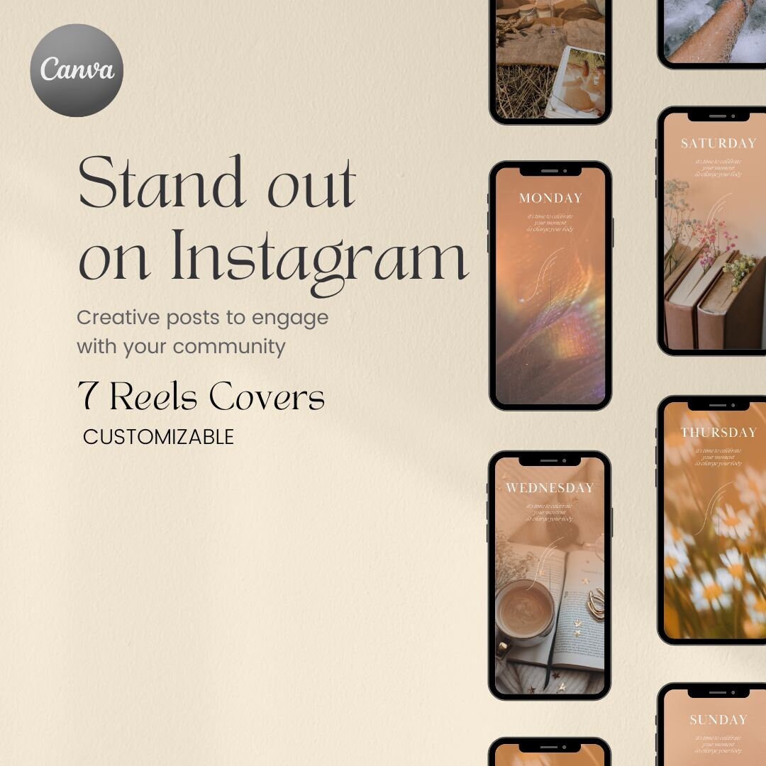 7 Instagram Reels Cover Templates | Aesthetic Reels | Canva Templates ...
