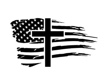 Cross Flag Decal | Etsy