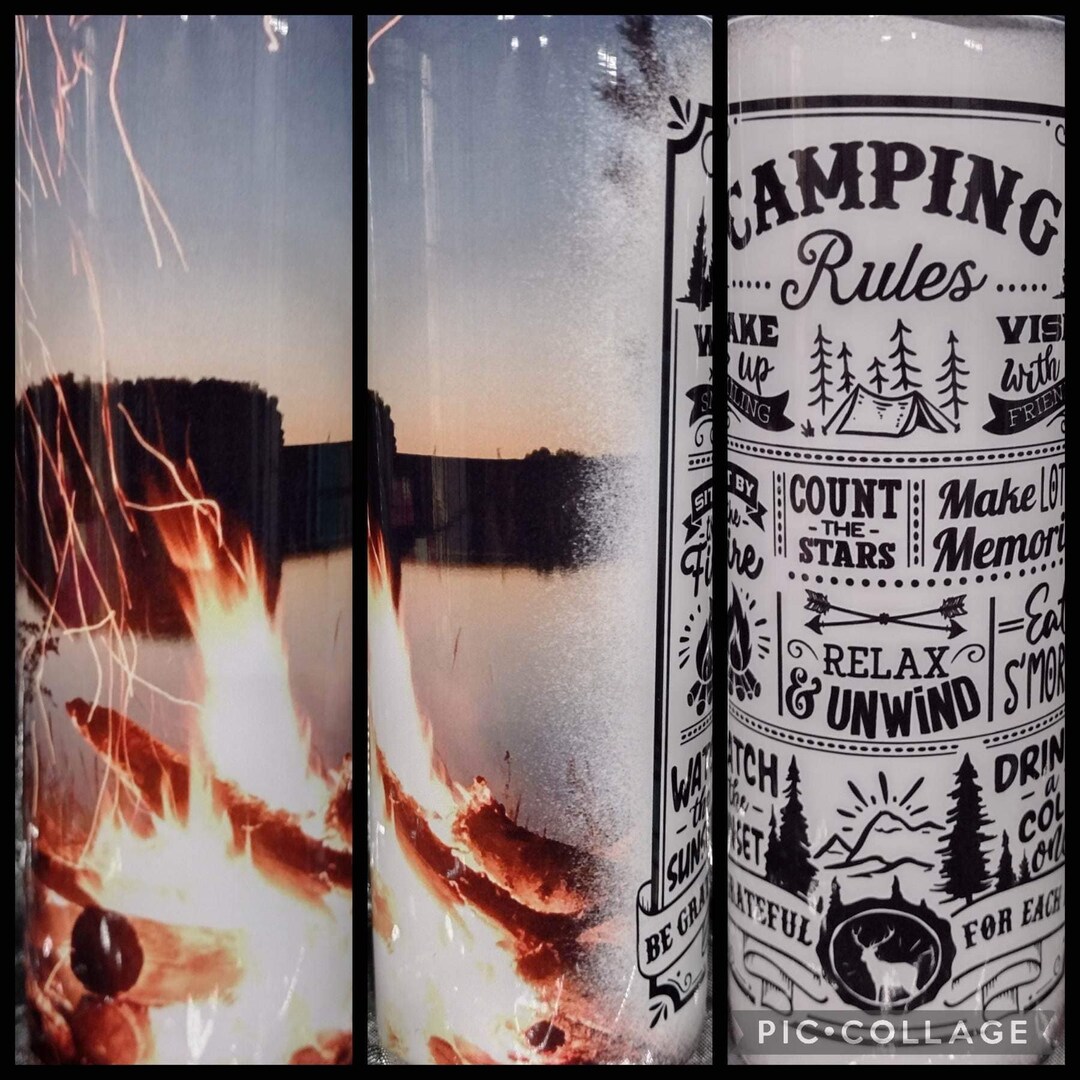 TUMBLER Camping Rules, Bonfire, Make Eat Smores, Nature, Relax Unwind ...