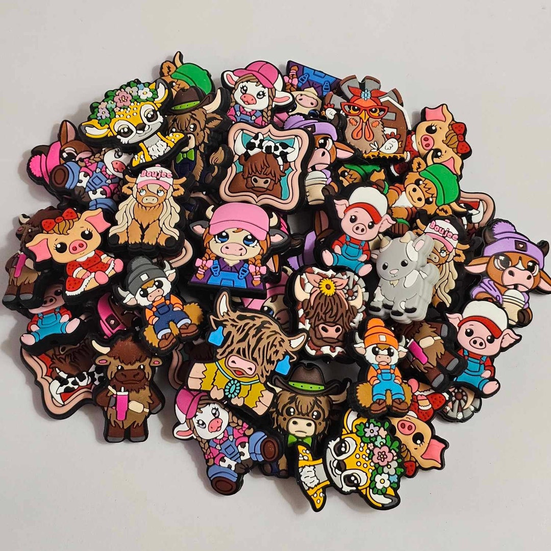 10-piece COUNTRY FARM ANIMALS Theme Mystery Bulk Soft Focal Beads ...