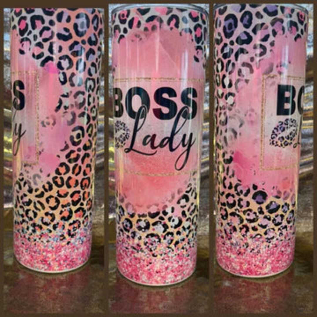 Boss Lady, Leopard Print, Pink Glitter Bling, Empowered Women, Work ...