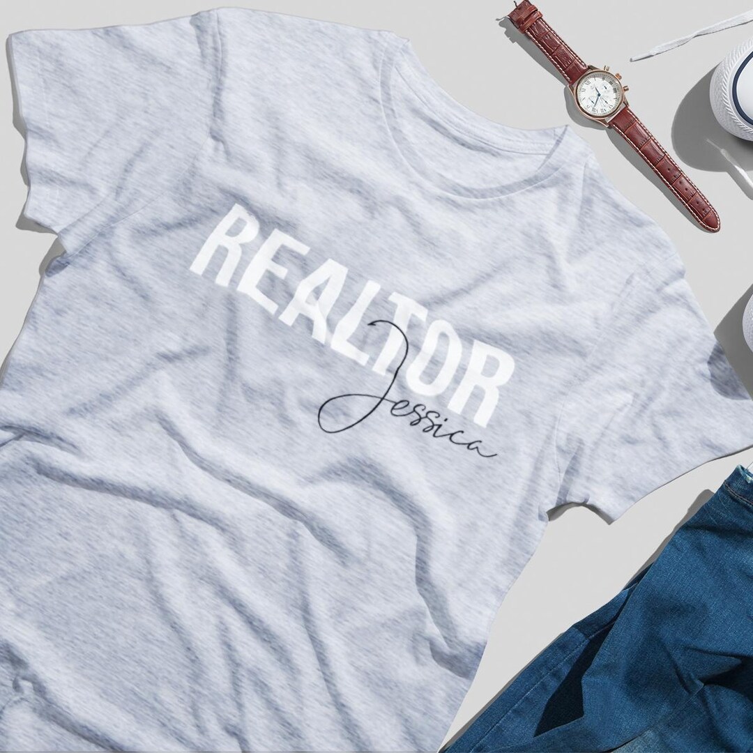 Realtor Name T-shirt | Pre-shrunk Cotton Tee | Custom Apparel for Real ...