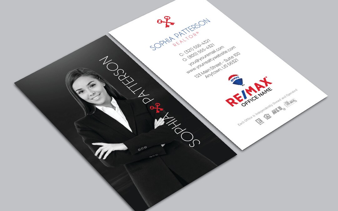 RE/MAX Business Card - Agent Business Card - Vertical Design - Realtor ...