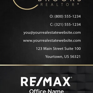 RE/MAX Business Card - Real Estate Agent Business Card - Realtor ...