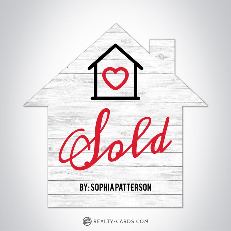 Real Estate Prop - House Shape - "sold By" Sign - 23"x23" - Etsy