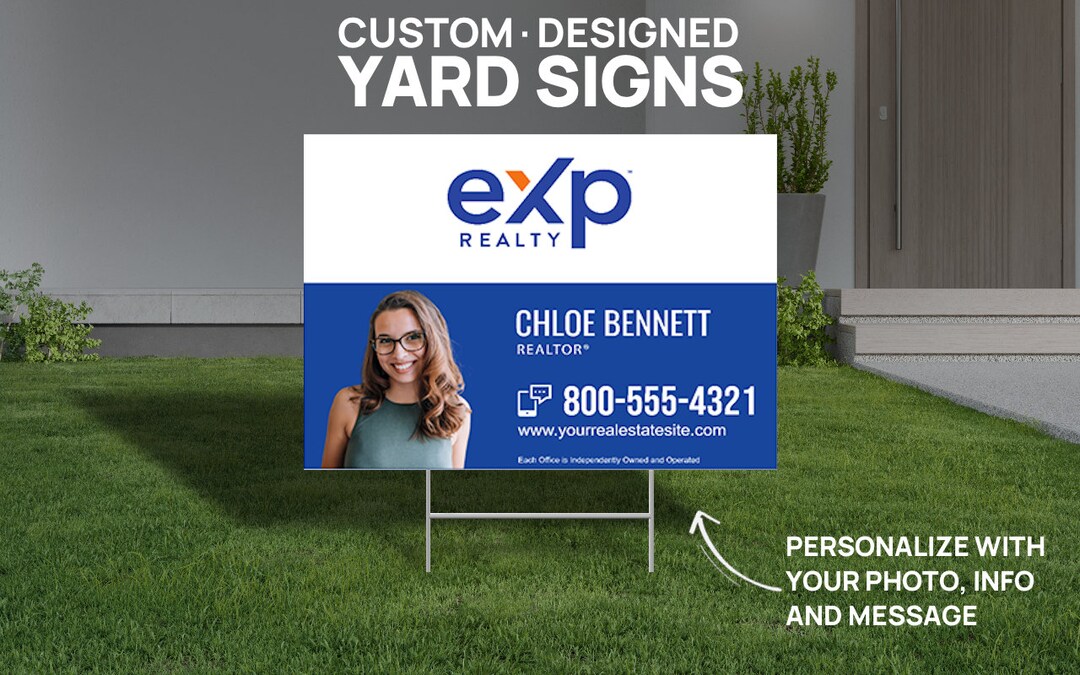 Exp Realty Sign - 18"x24" - FREE Metal Stakes Included - Printed Exp ...