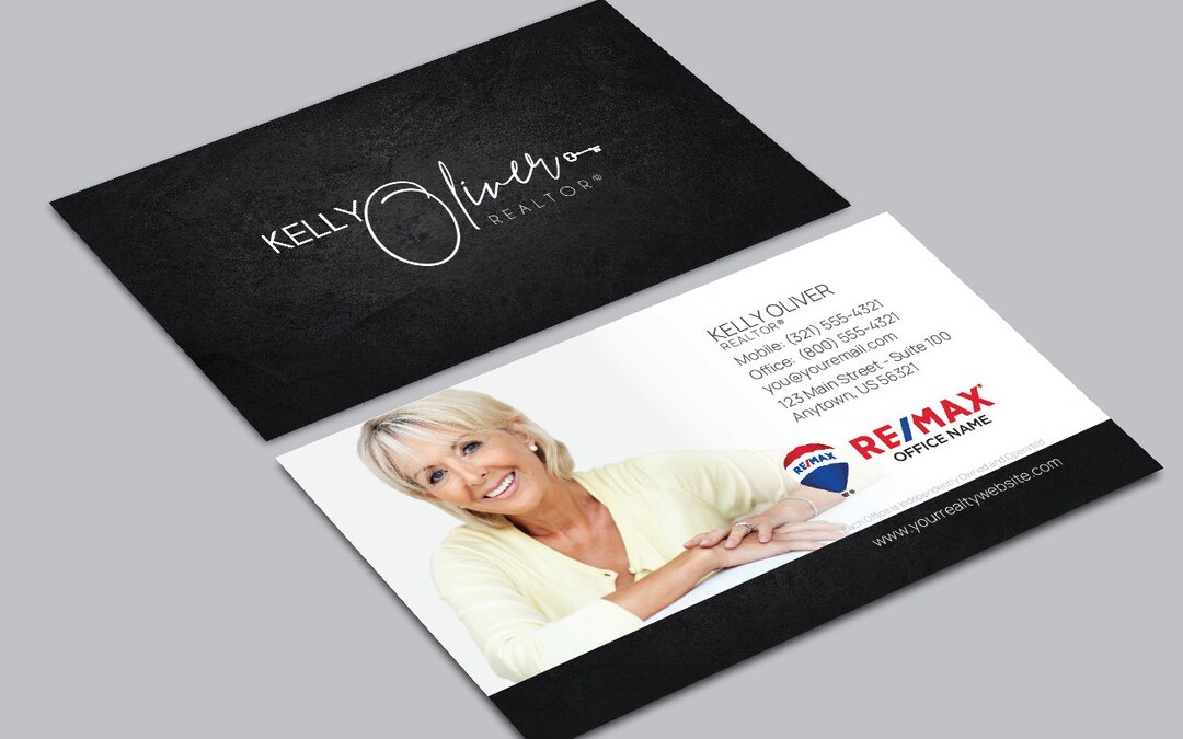 RE/MAX Business Card - Featured Photo - Stylized Signature Font ...