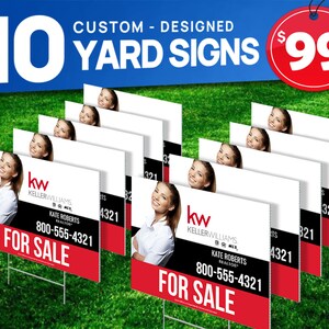 Keller Williams Yard Sign 18x24 Stakes Included Custom Yard Signs Yard ...