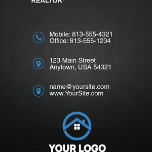 Real Estate Business Card - Realtor Business Card - Vertical Design ...