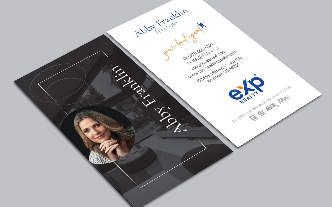 Exp Realty Agent Business Card - Custom Realty Business Card - Vertical ...
