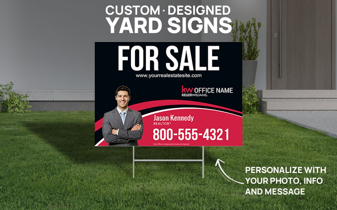 Keller Williams Yard Sign 18x24 Stakes Included Custom Printed Yard ...