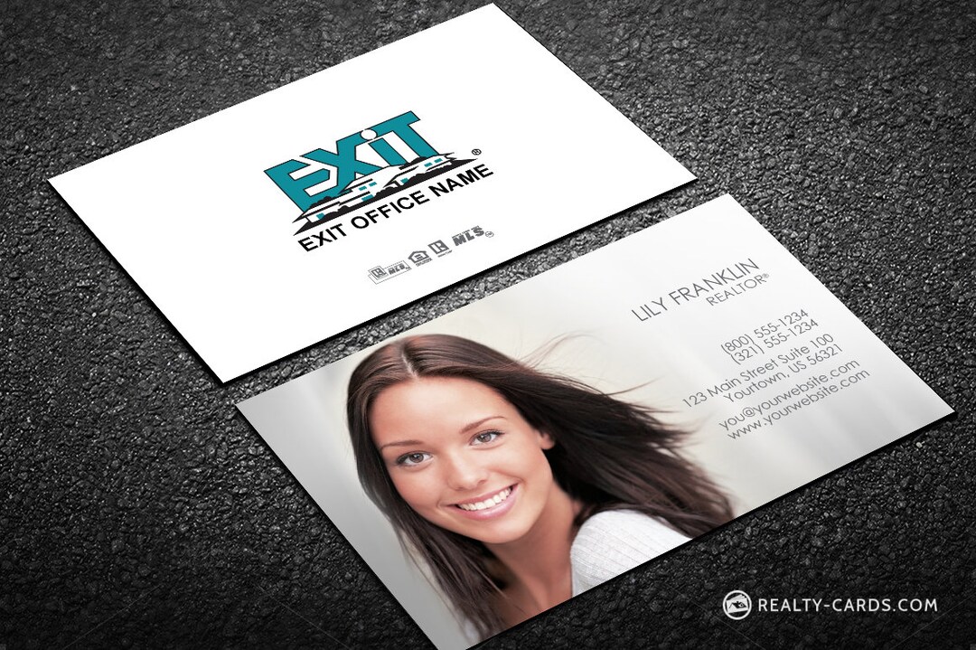 EXIT Realty Business Card - Real Estate Business Card Template Design ...