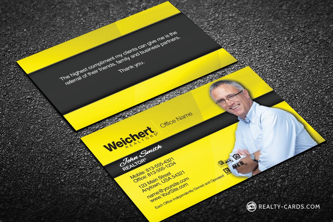 Weichert Business Card - Real Estate Broker Business Card - Realtor ...