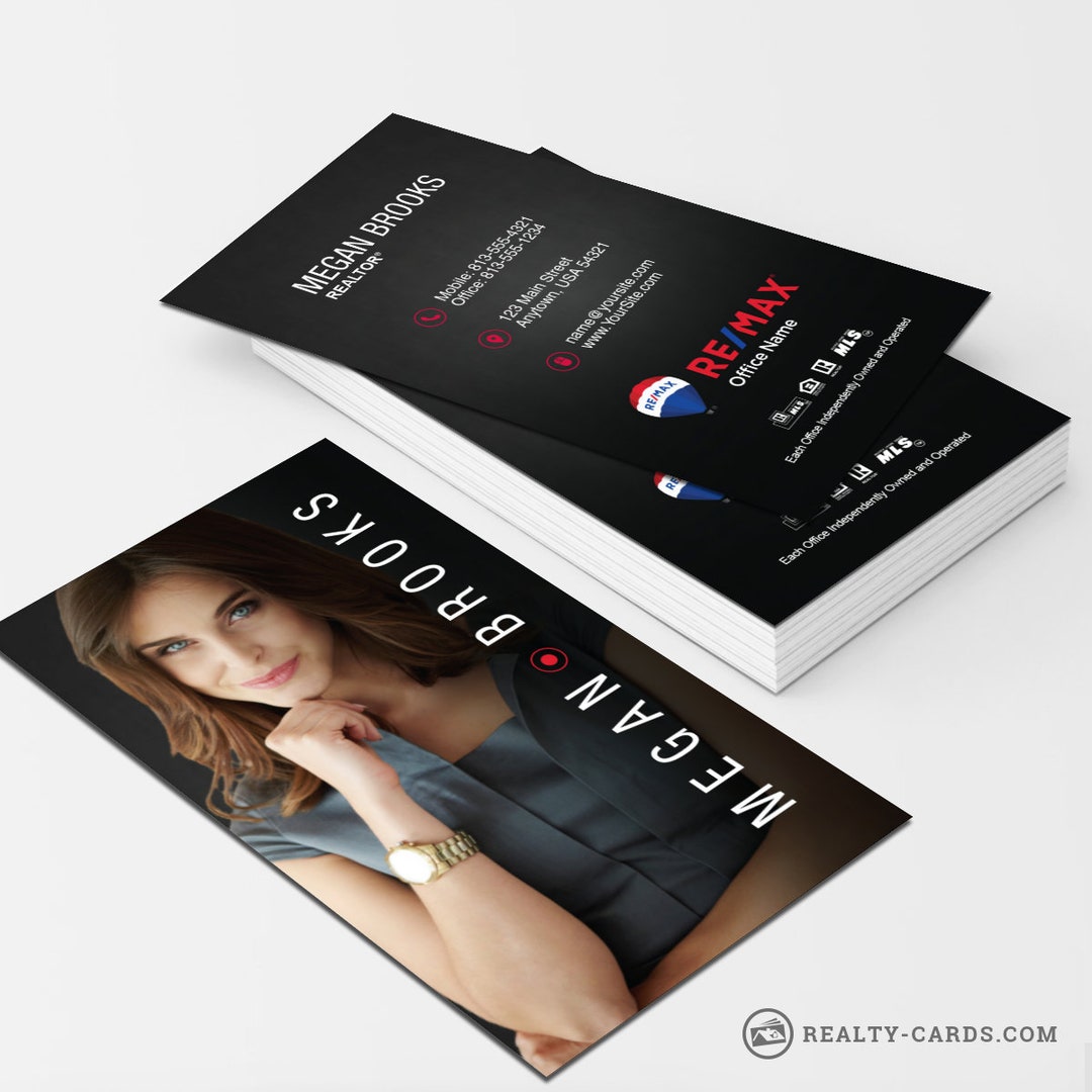 RE/MAX Business Card - Realtor Business Card With Agent Photo - Realty ...