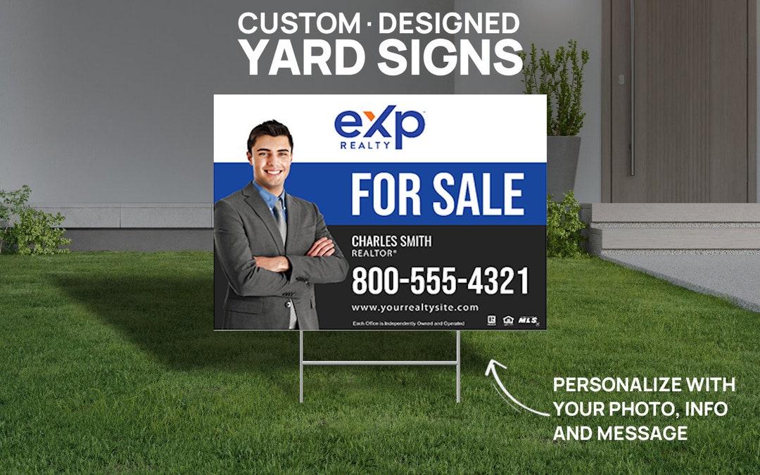 Custom Exp Realty Yard Sign - 18"x24" - FREE Metal Stakes Included ...