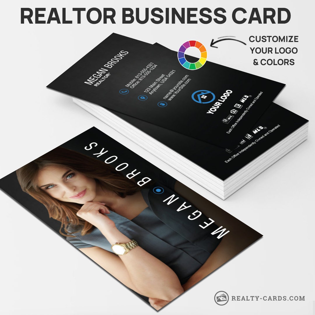 Real Estate Business Card - Realtor Business Card - Vertical Design ...