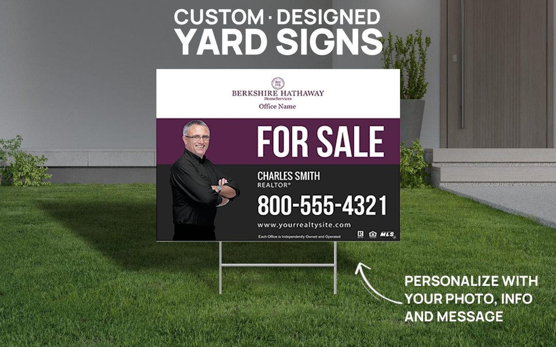 Custom BHHS Yard Sign - 18"x24" - FREE Metal Stakes Included - Printed ...