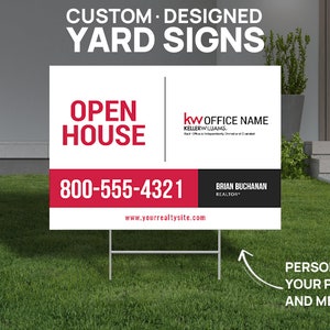 Keller Williams Open House Sign 18x24 FREE Metal Stakes Included ...