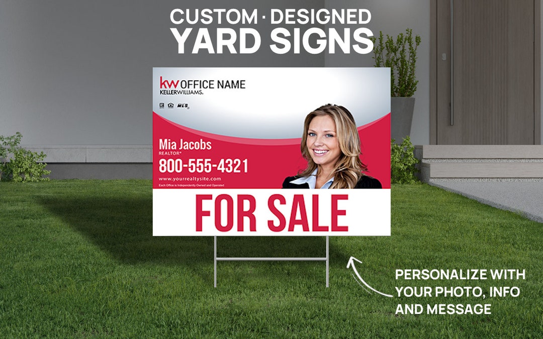 Keller Williams Yard Sign 18x24 Stakes Included Custom Yard Signs Yard ...