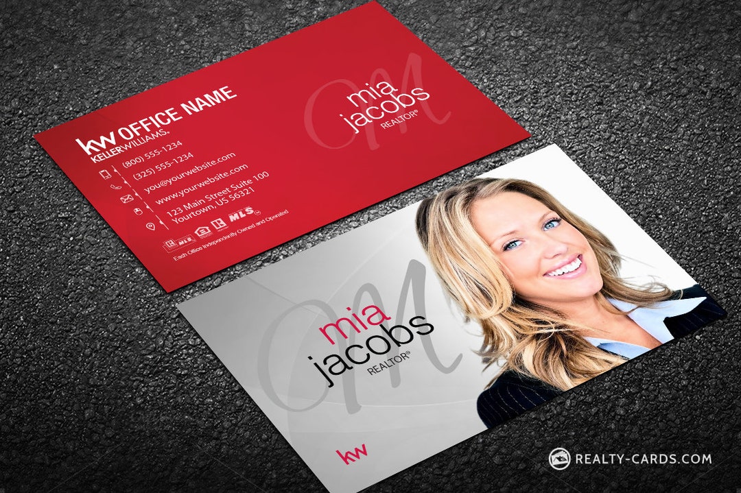 Keller Williams Business Card - Real Estate Broker Card Design - Agent ...