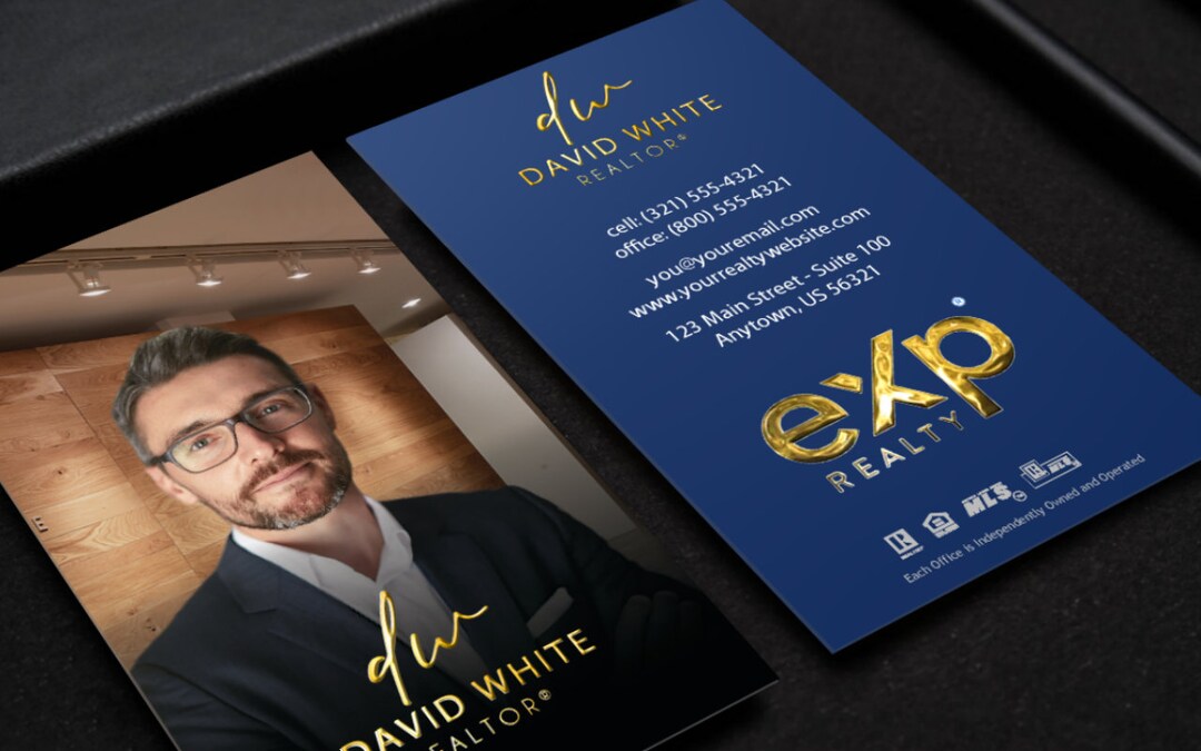 Raised 3D Foil Business Cards for Exp Agents Featured Agent - Etsy