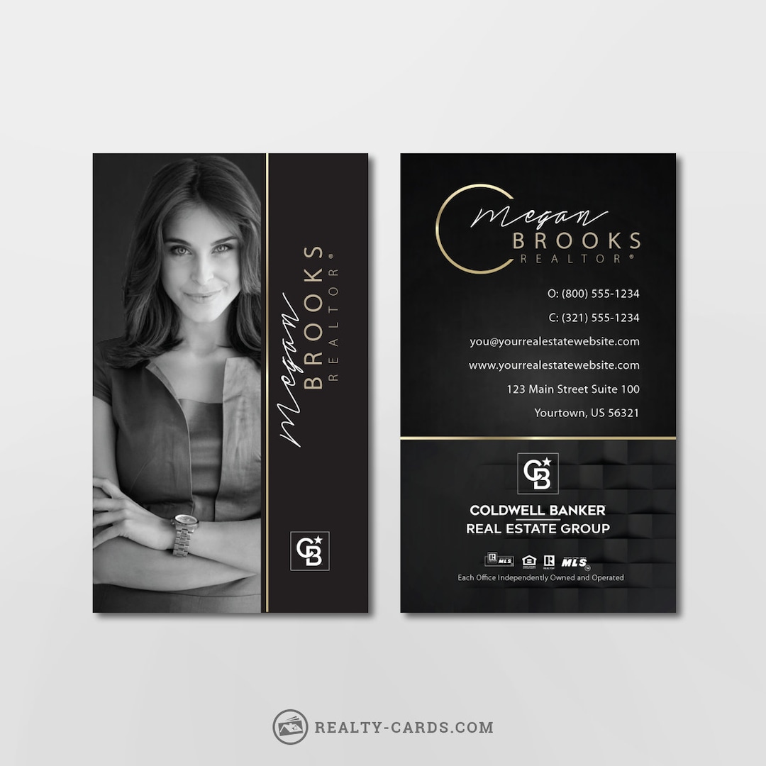 Coldwell Banker Business Card Real Estate Broker Business Card Vertical ...