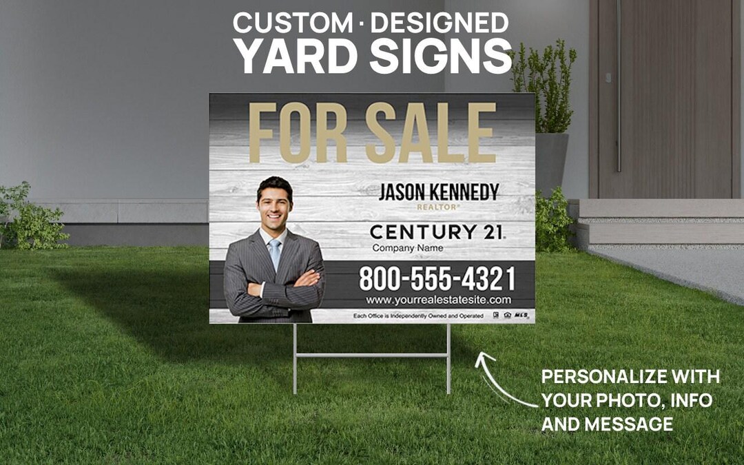 Real Estate for Sale Sign - 18"x24" - Stakes Included - Custom Yard ...