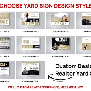 Custom Printed Century 21 Yard Sign 18x24 FREE Metal Stakes Included ...
