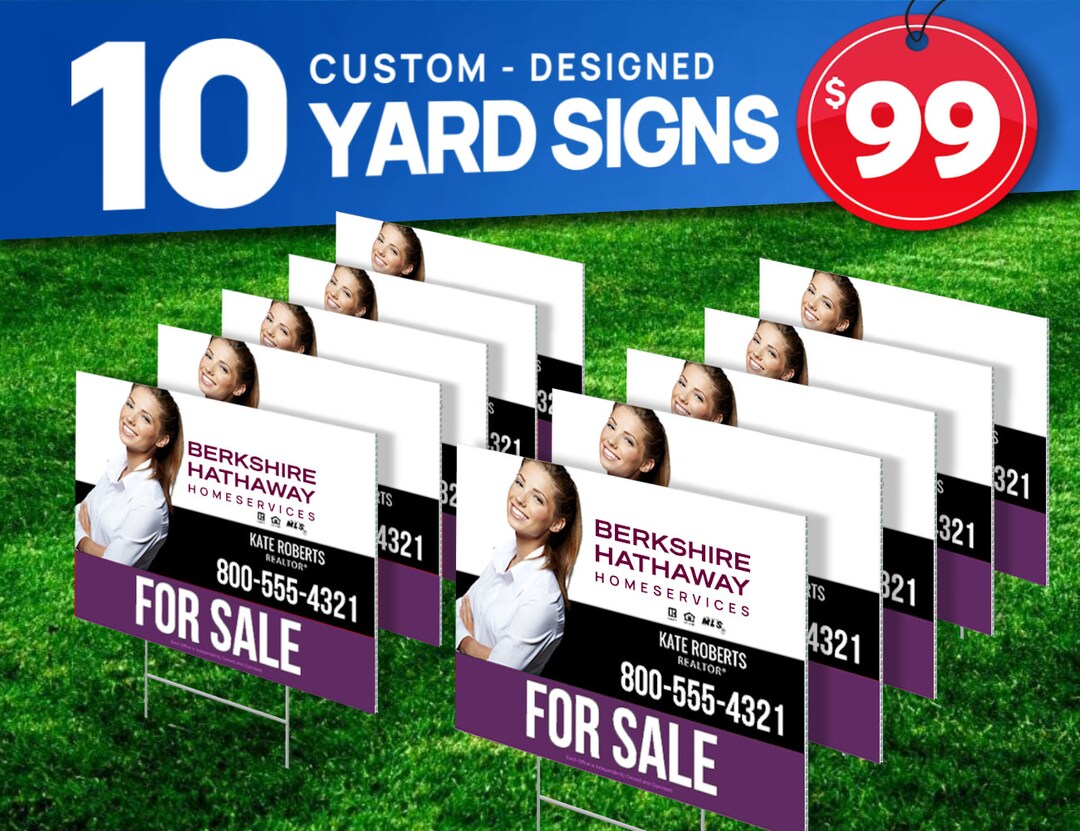 Berkshire Hathaway Yard Signs 18x24 FREE Metal Stakes Included 10 ...