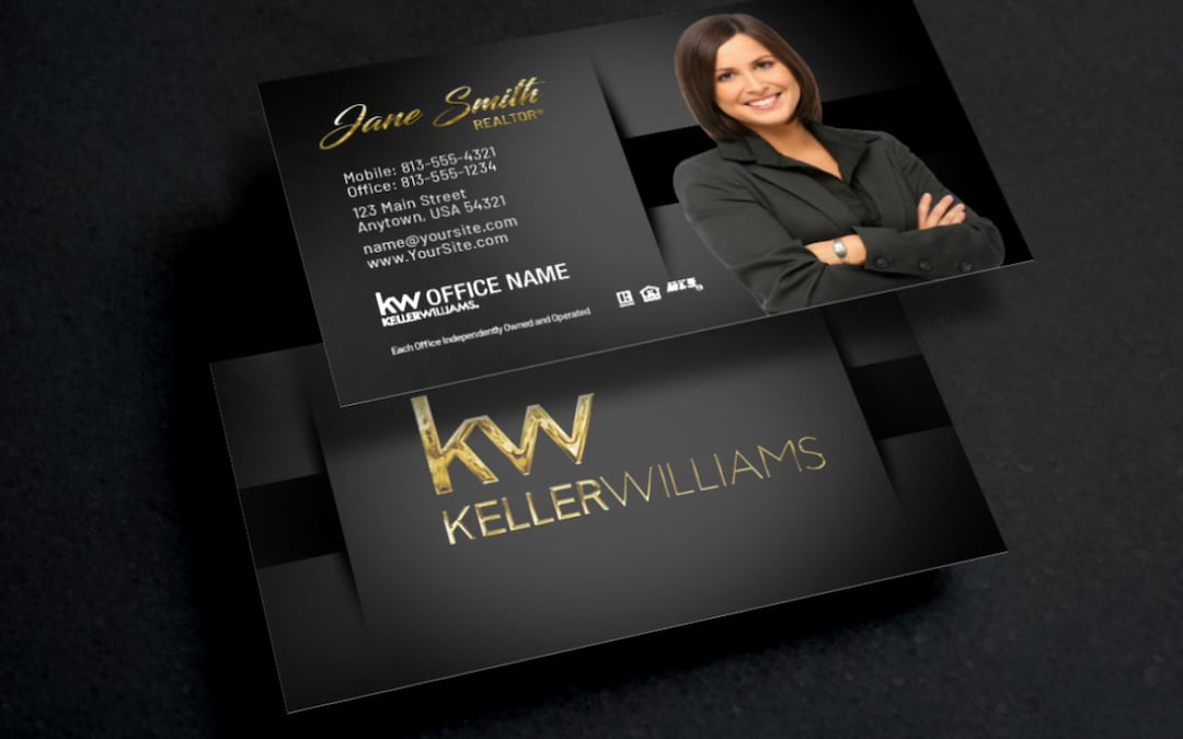Business Cards for KW Agents - Vertical Design W/ KW Realty Logo ...