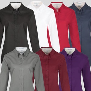 Exp Luxe Woven Shirt for Women | Embroidered Logo | Premium Button Down ...