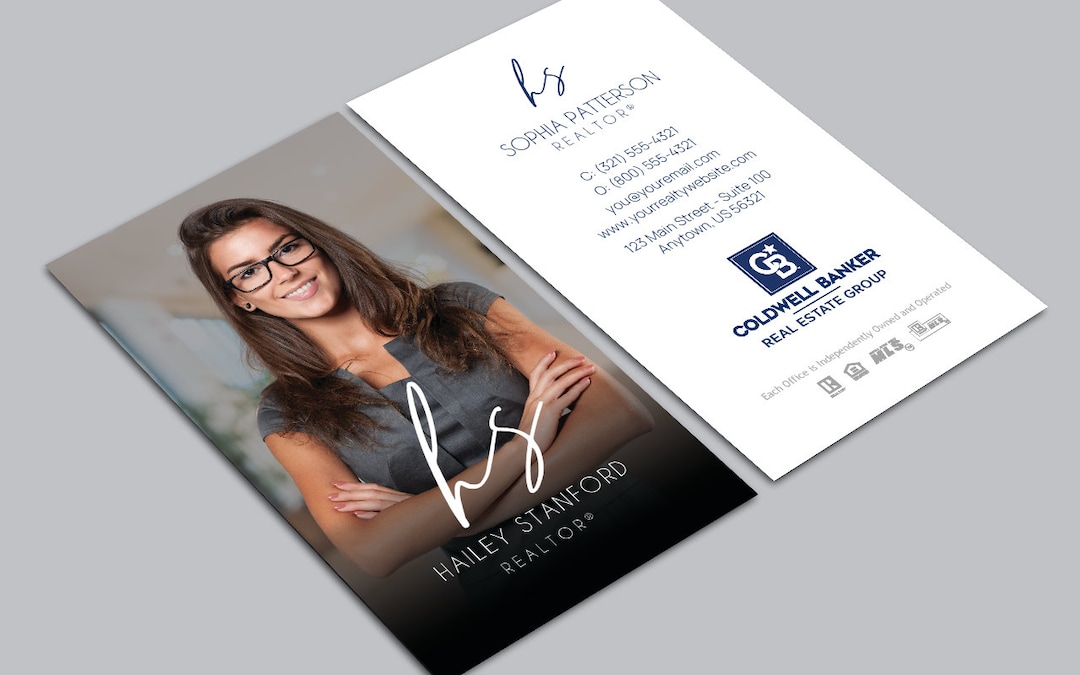 Unique Coldwell Banker Business Card Design Vertical Real - Etsy