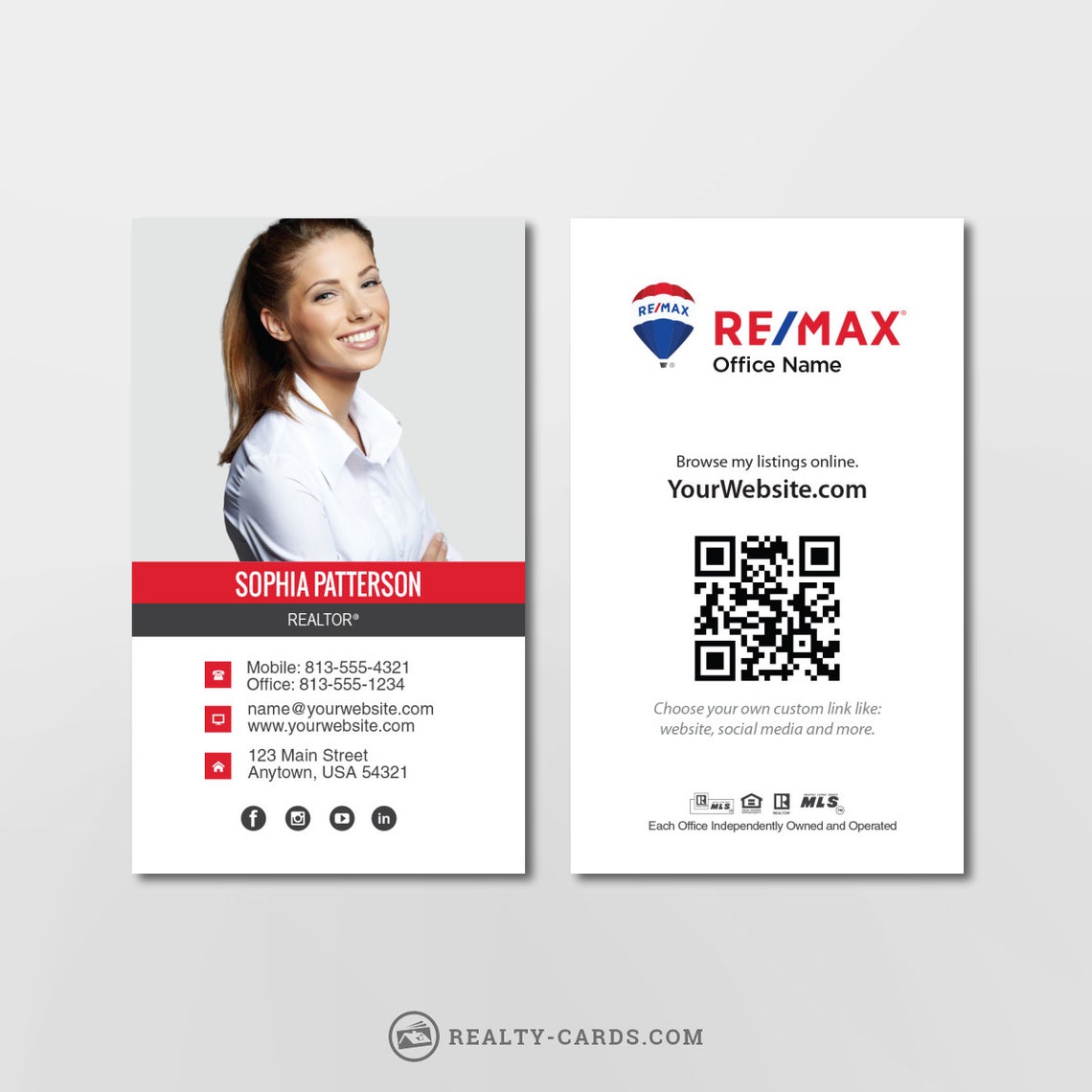 RE/MAX Business Card - Real Estate Business Card Template Design ...