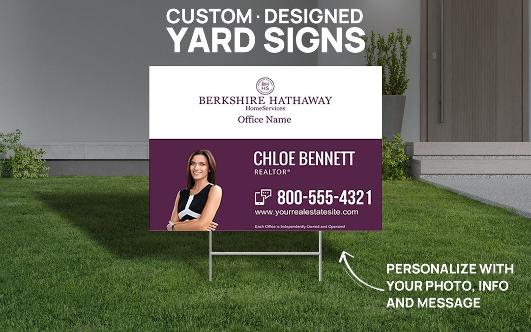Berkshire Hathaway Yard Sign 18x24 Stakes Included Printed Yard Signs ...