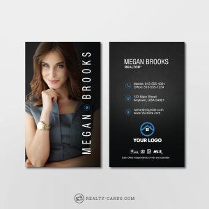 Real Estate Business Card - Realtor Business Card - Vertical Design ...