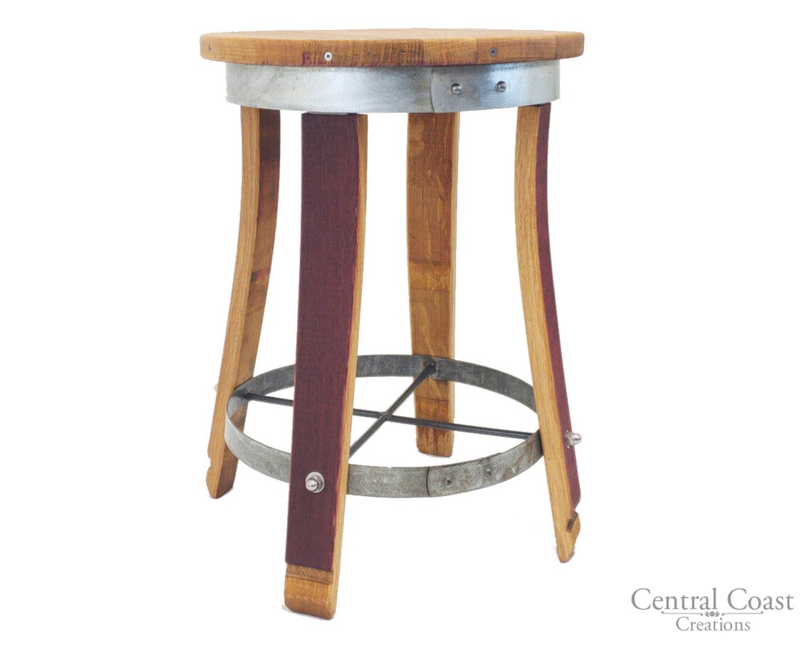 Swivel Top Wine Barrel Stave Stool 24" 26" 30" Sit Height Rustic ...