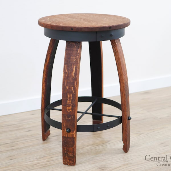 Whiskey Barrel Bar Stools - Etsy