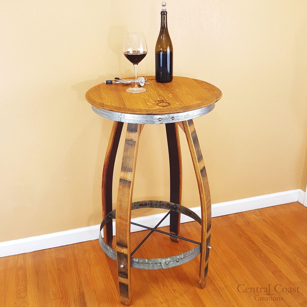 Wine Barrel Pub Table Rustic Furniture Home Decor Patio FREE SHIPPING ...