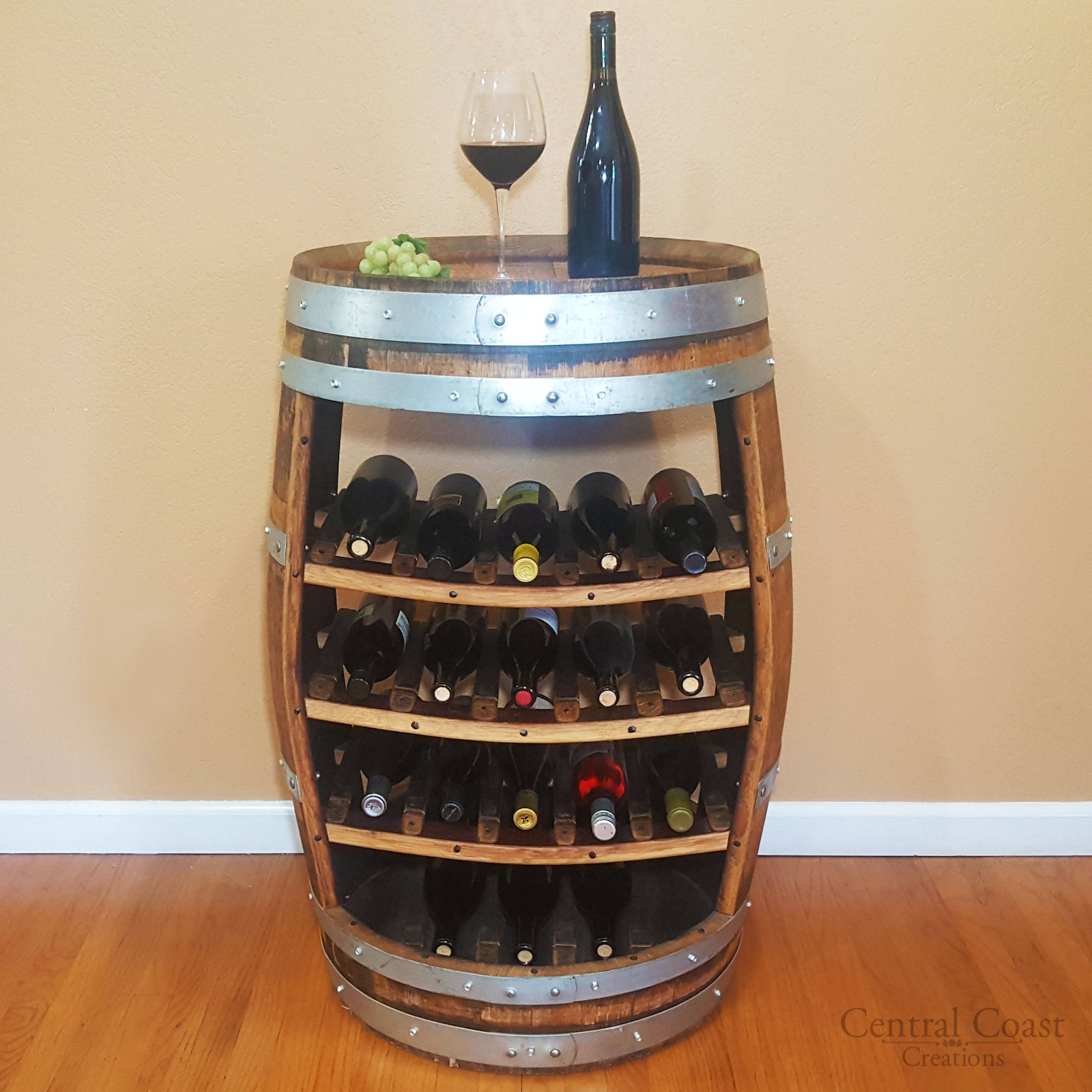WINE BARREL 18 Bottle Wine Rack Rustic Furniture Home Decor - Etsy