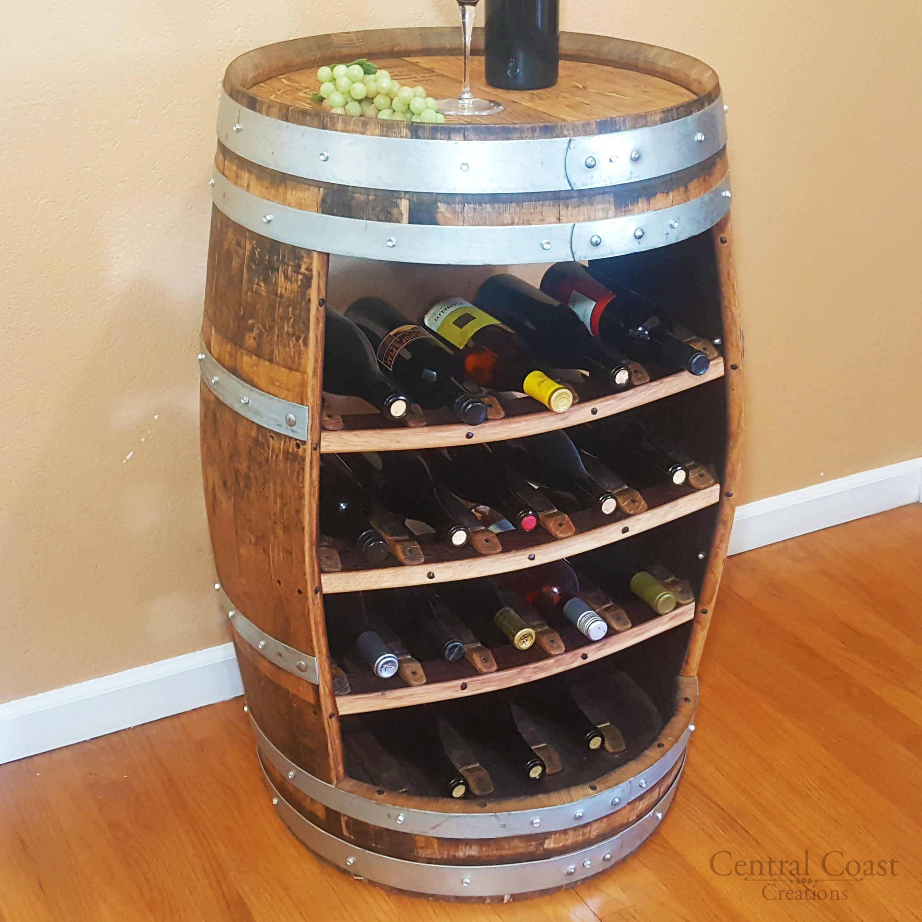 WINE BARREL 18 Bottle Wine Rack Rustic Furniture Home Decor - Etsy