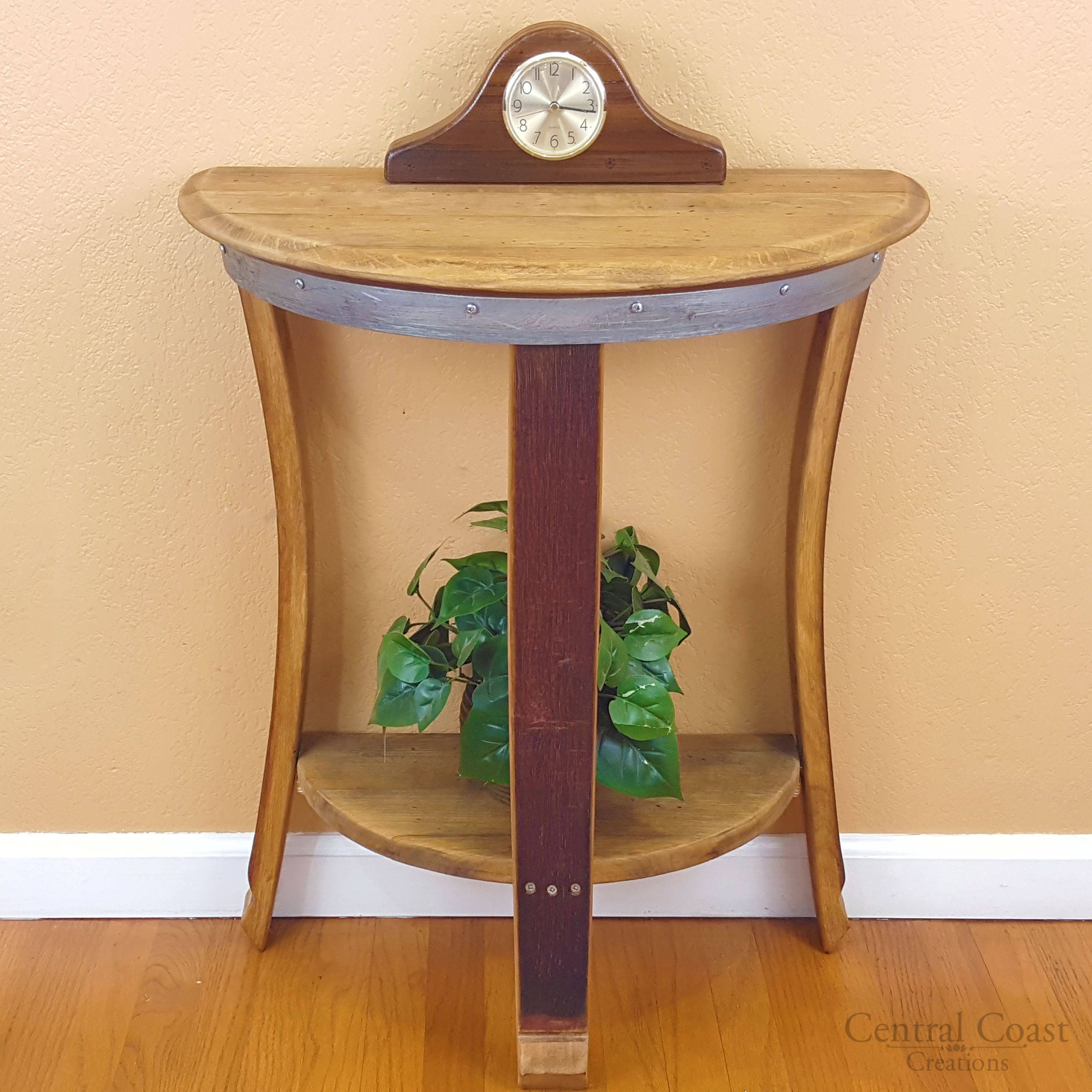 Wine Barrel Half Moon Table End Wall Table - Etsy