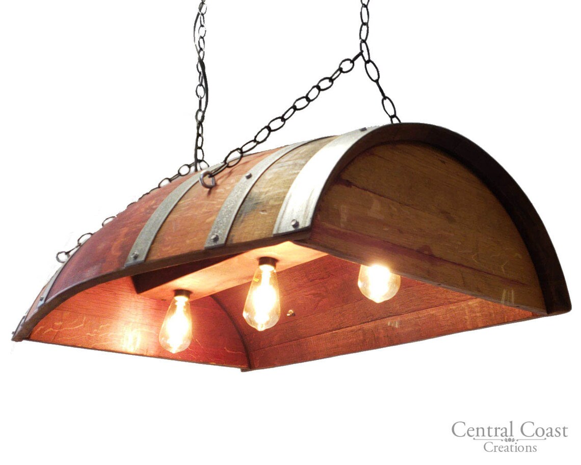 Wine Barrel Hanging Lamp Chandeliere Light Fixture Rustic | Etsy