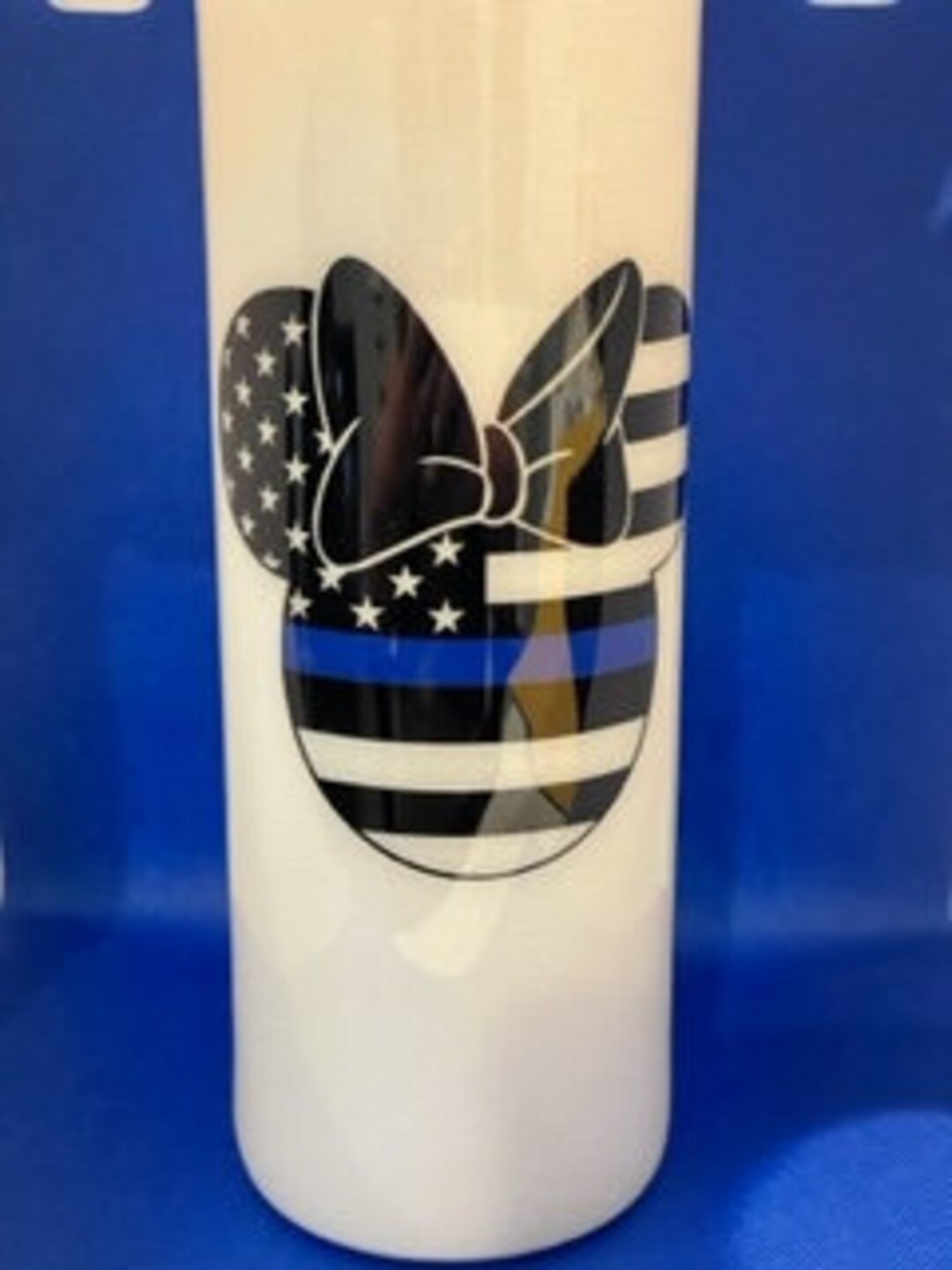 Minnie Mouse Blue Lives Matter Police Tumbler (CUSTOMIZABLE) - Etsy