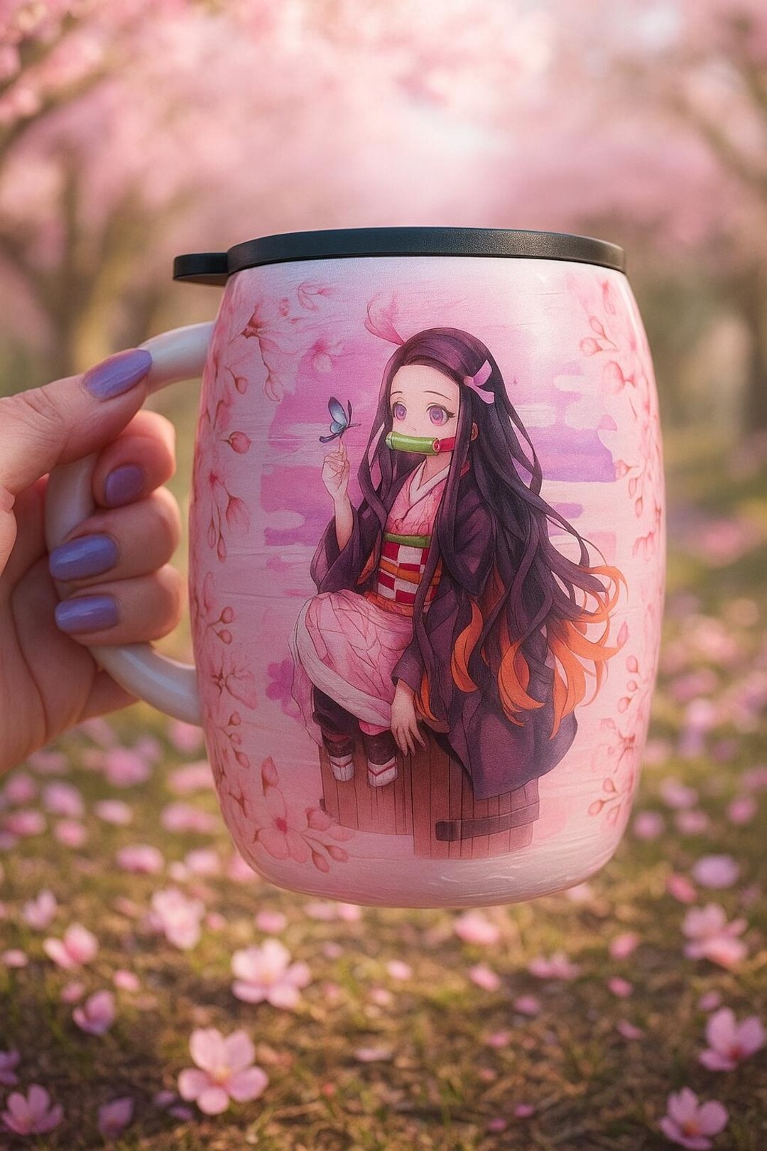 Cherry Blossom, Nezuko Tumbler (CUSTOMIZABLE) - Etsy