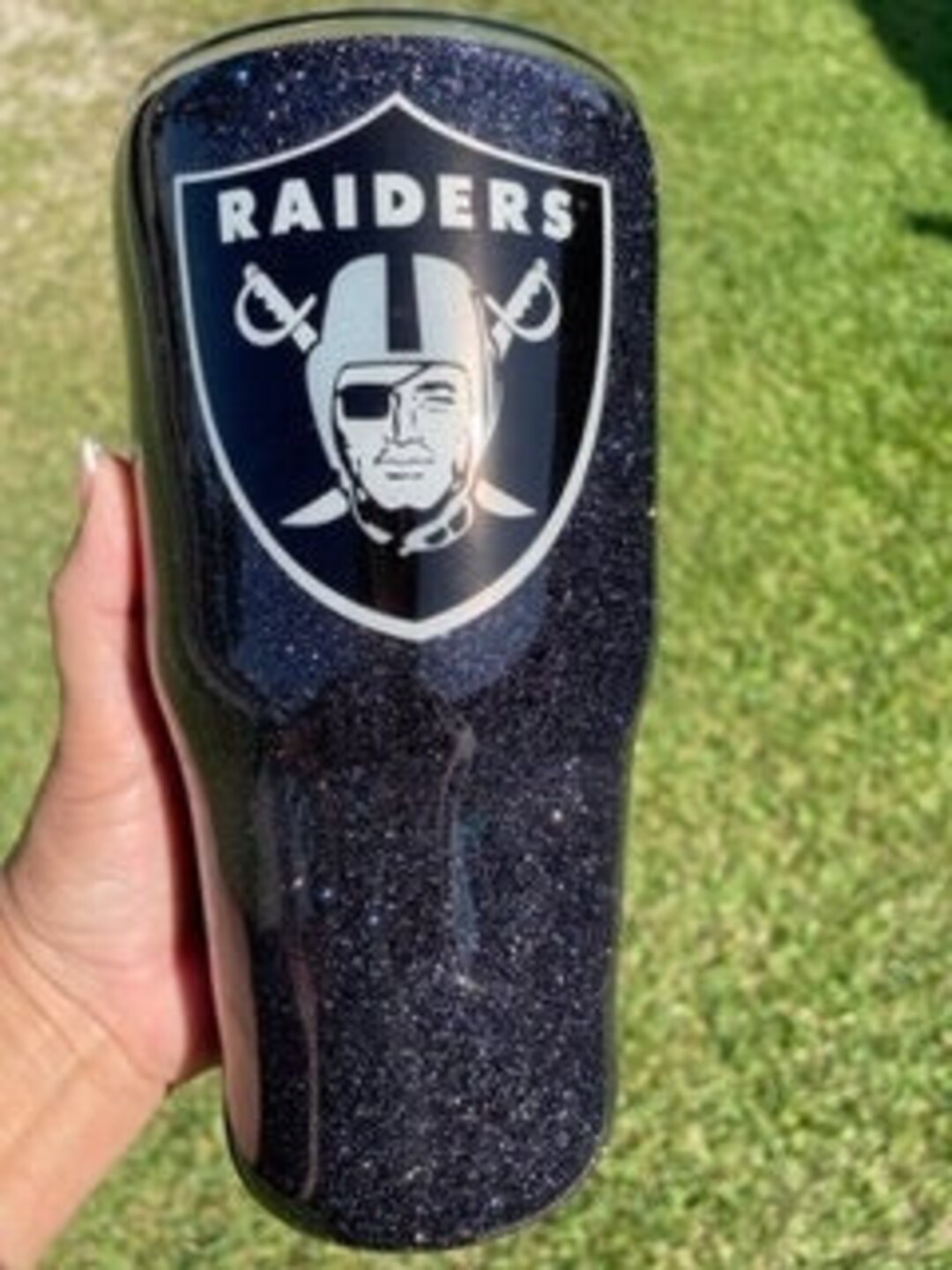 Black Glitter Raiders Tumbler - Etsy