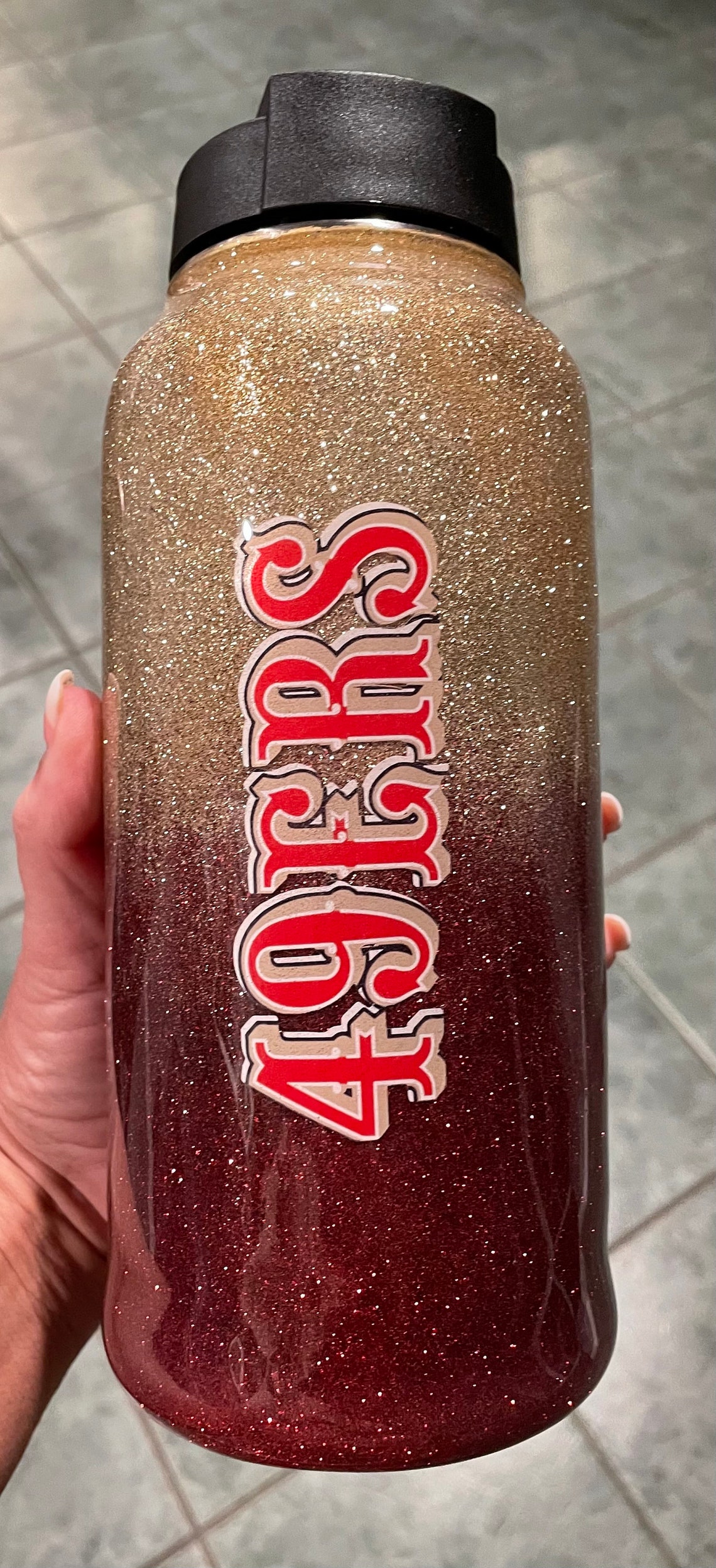 San Francisco 49ers Glitter Tumbler (CUSTOMIZABLE) - Etsy
